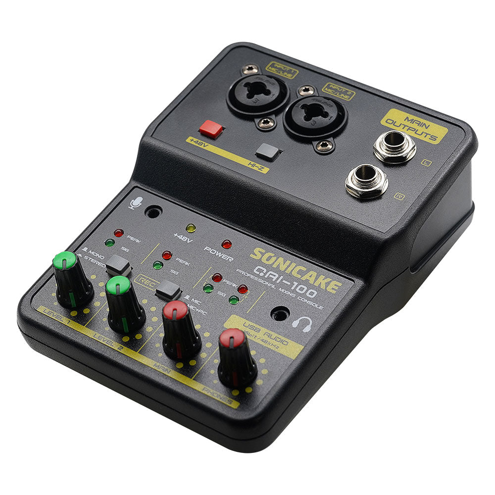 Sonicake Mini Mixer de Audio 2 Canais USB Audio Interface