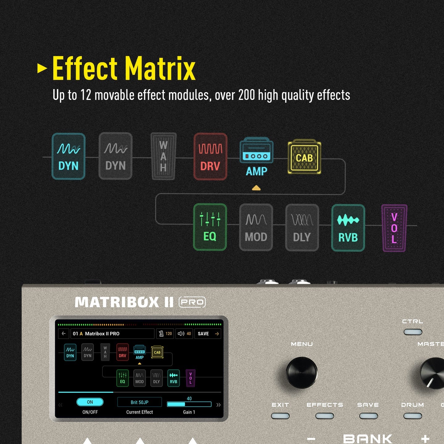 Sonicake Matribox 2 Pro QME-200 – Processador de Efeitos com Amps, Ped